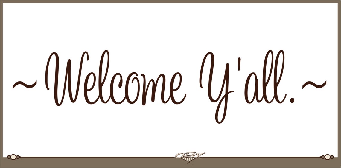 Welcome Y'all Front Door Decal Cute Southern Hi Yall - Etsy