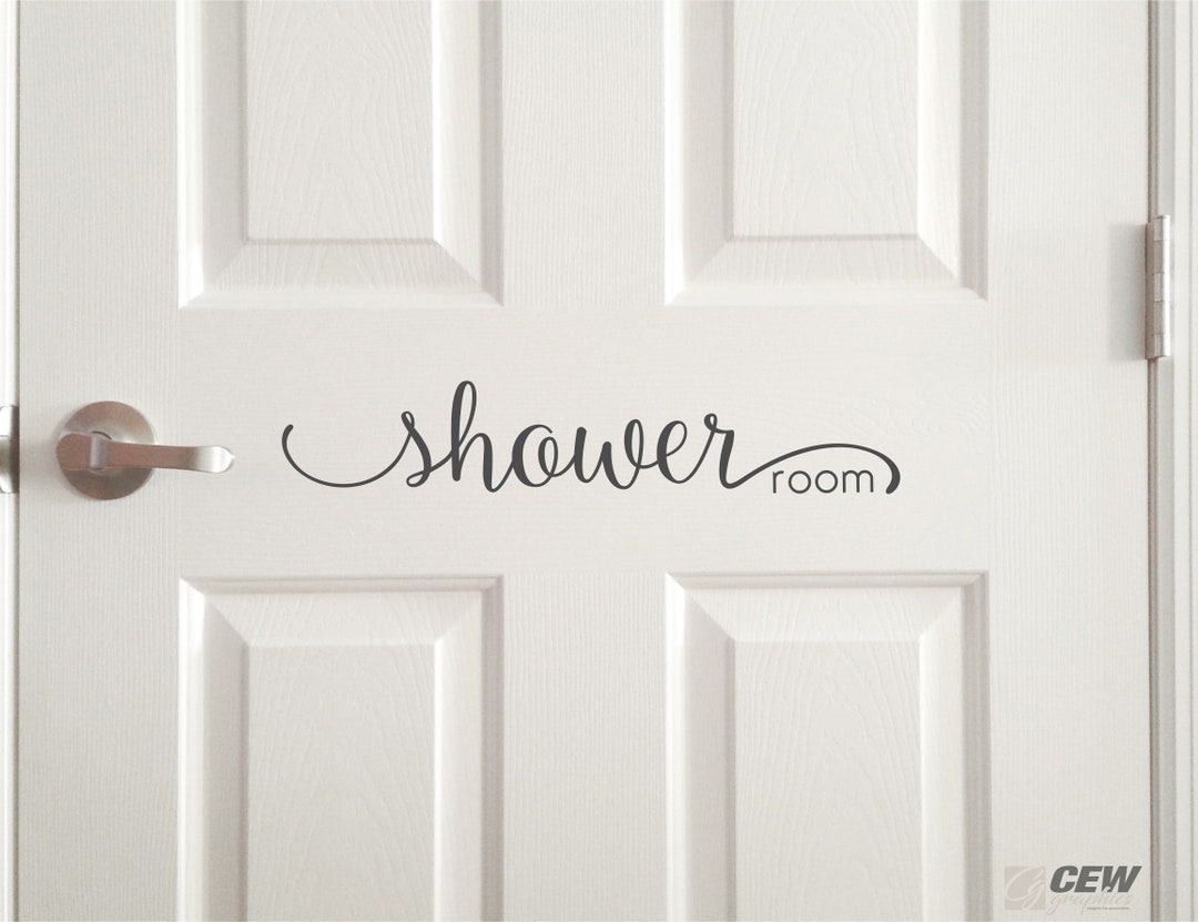Shower Room Vinyl Decal - Showering Area Door Label Sticker - Washroom ...