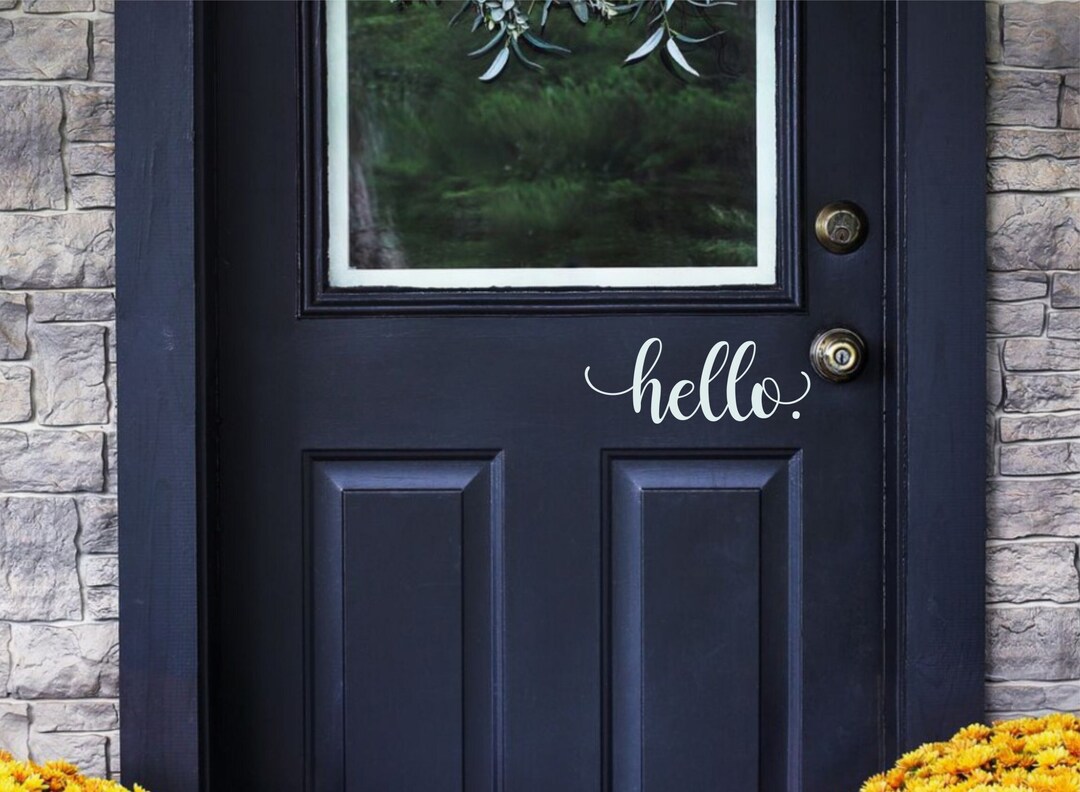 Hello Decal Front Door Greeting - Hello Vinyl Sticker Letters - Welcome ...