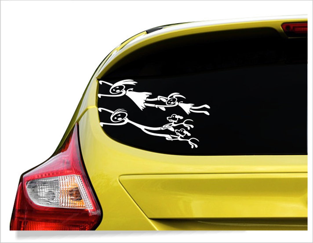 Funny Stick Figure Family Decal, Unique Stick Family Car Sticker, Mom ...