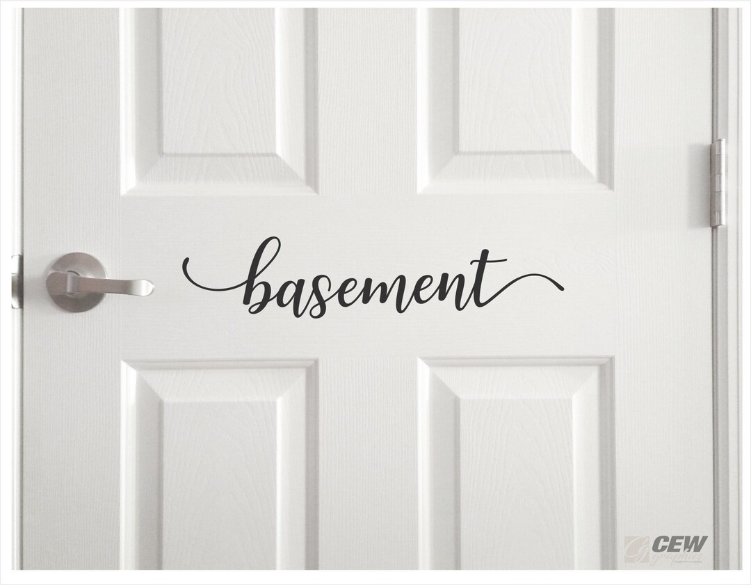 Basement Decal, Basement Door Sticker Decor, Cellar Vinyl Decal Sign ...
