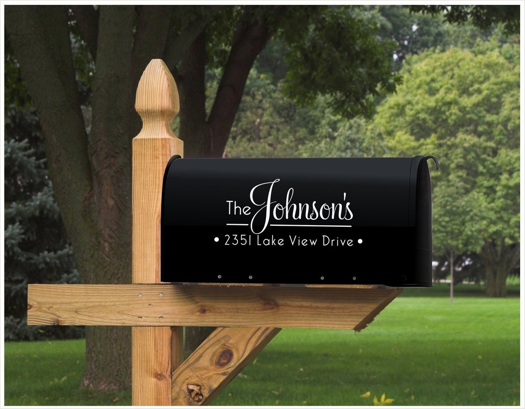 Custom Mailbox Decal With Name and Street Address, Personalized Mailbox ...