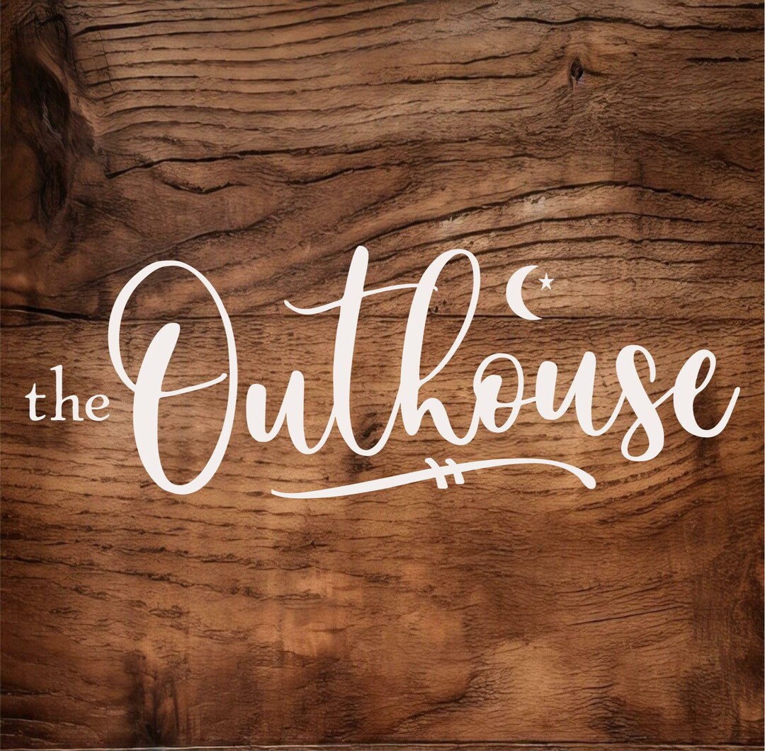 The Outhouse Decal, Rustic Bathroom Door Sticker Decor, Old Fashion ...