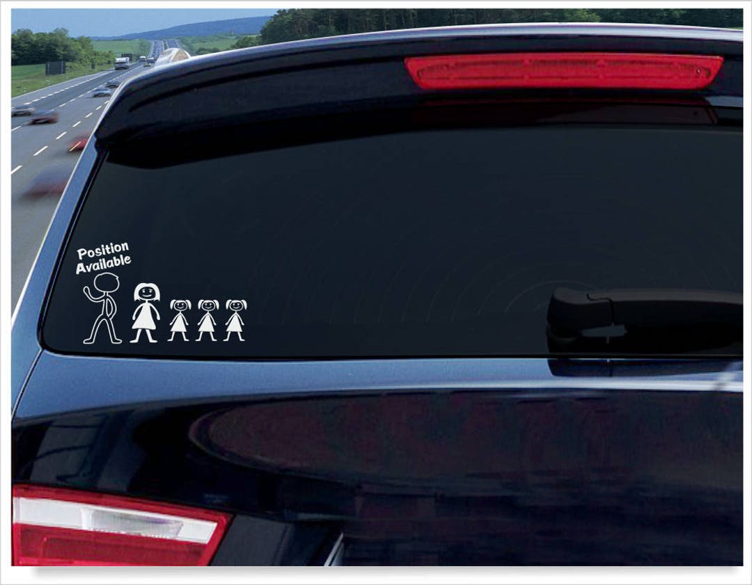 Single Mom Stick Figure Decal, Husband Position Available Car Vinyl ...