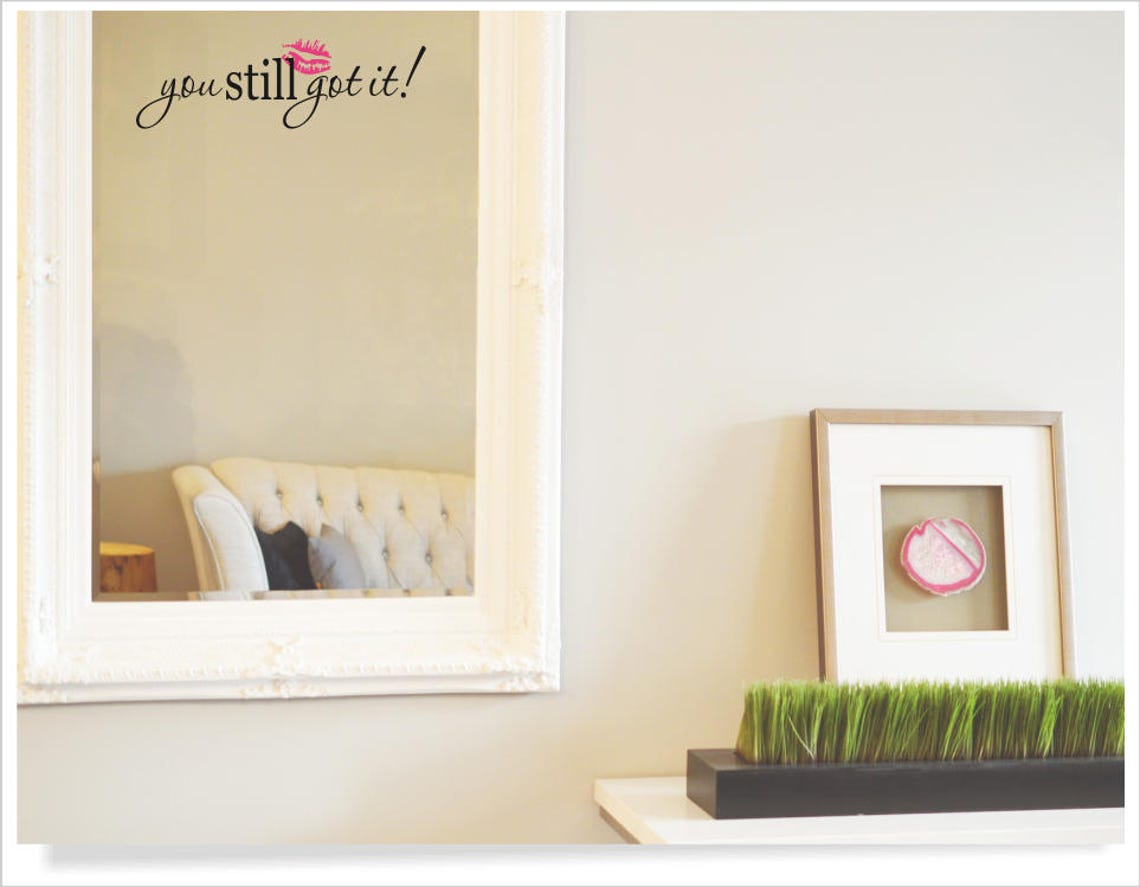 Inspiring Mirror Decal, Womans Bathroom Motivational Quote, Girls ...