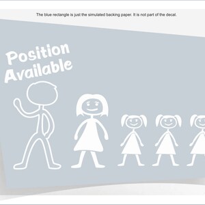 Single Mom Stick Figure Decal, Husband Position Available Car Vinyl ...
