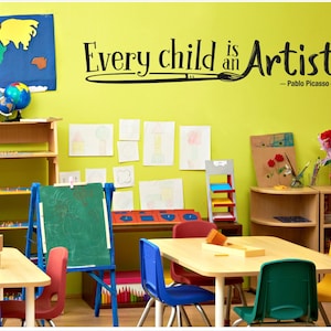 Every Child is an Artist Wall Decal, Creative Kids Sticker Quote ...