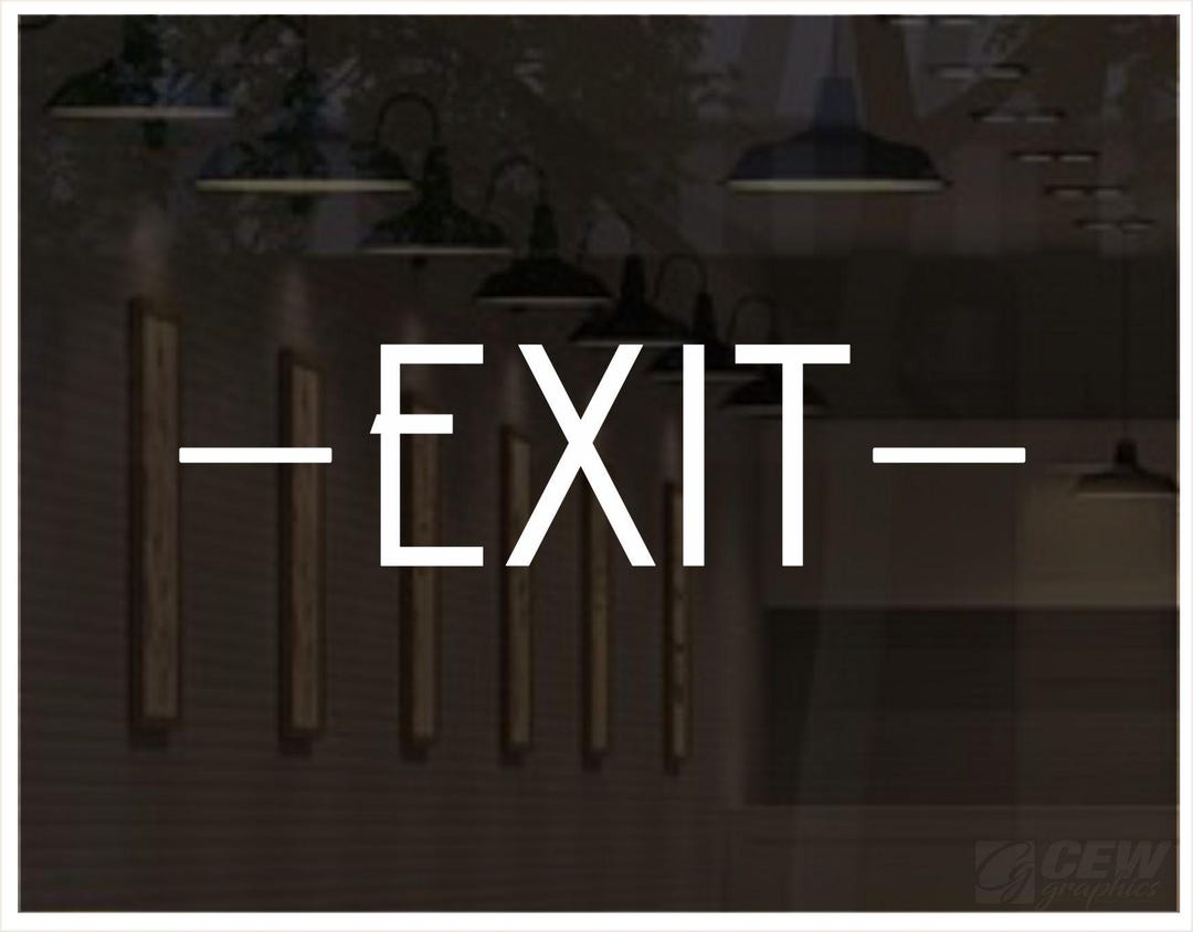 Exit Decal, Exit Sticker for Door or Wall, Business Door Saying, Exit ...