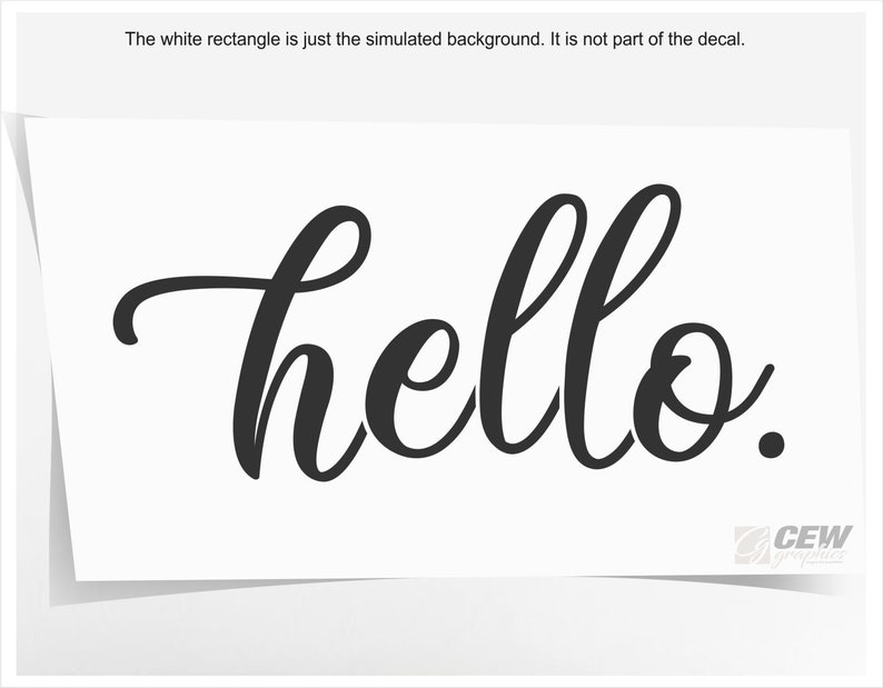 Hello Decal Hello Greeting Sticker for Home Hello Door - Etsy