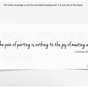 The Pain of Parting Decal Quote, Departing Door Decal Sayings, Goodbye ...