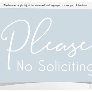 Please No Soliciting Vinyl Decal - No Solicitors Front Door Sticker ...