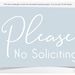 Please No Soliciting Vinyl Decal No Solicitors Front Door Sticker ...