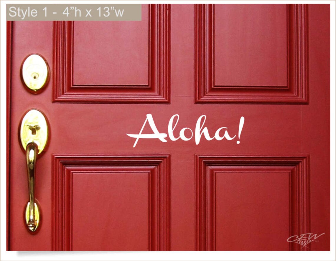 Aloha Front Door Decal Hawaii Theme Decor House Door | Etsy
