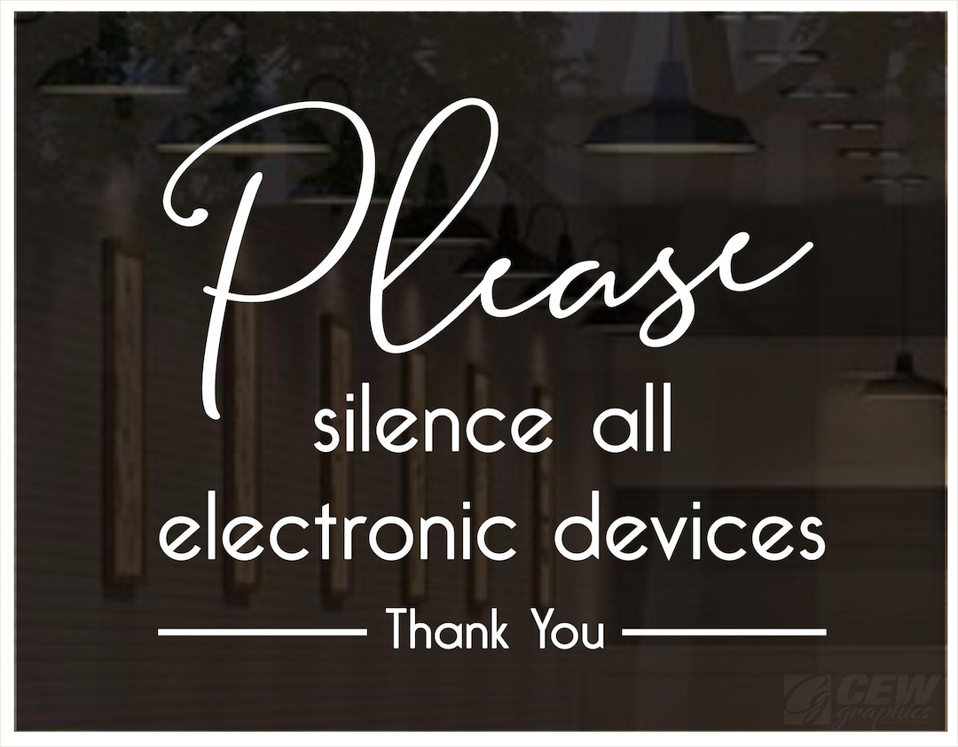 Please Silence Electronic Devices Decal, Quiet Sign for Library ...
