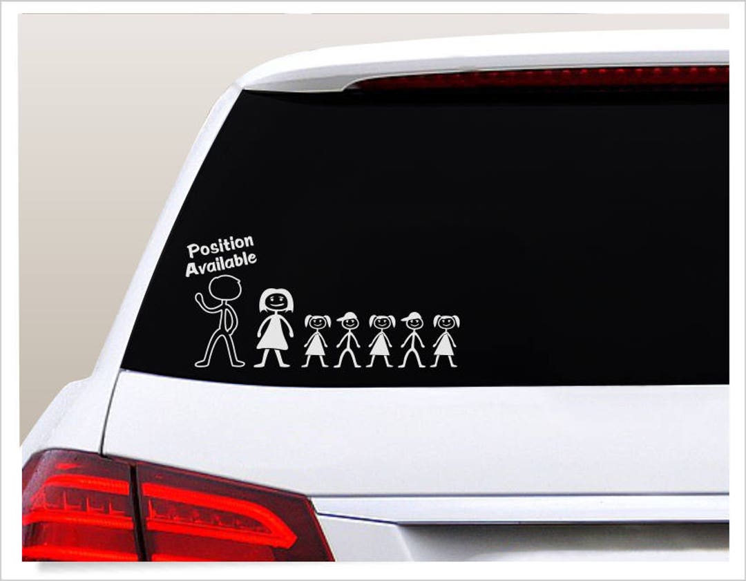 Single Mom Car Decal, Position Open Window Sticker, Funny Stick Figure ...