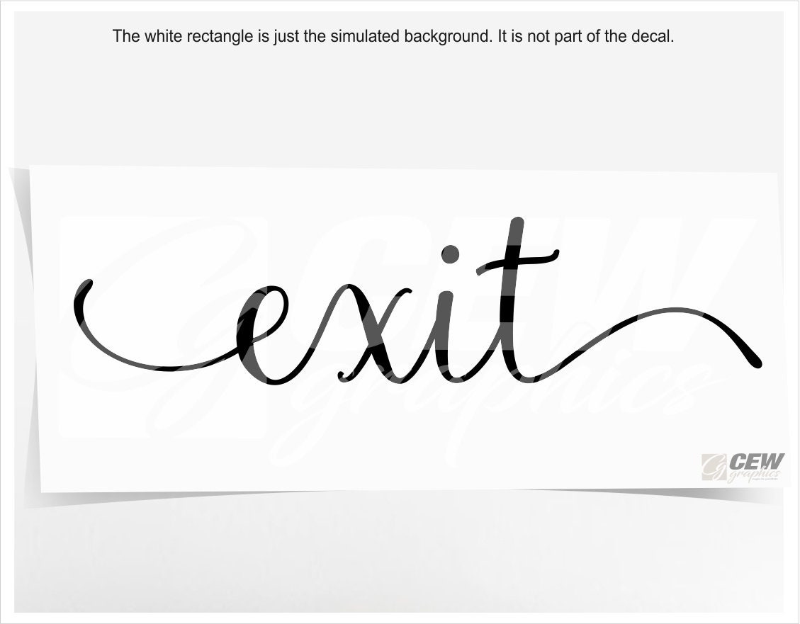 Exit Door Decal, Exit Sticker, Business Door Saying, Exit Vinyl Decal ...