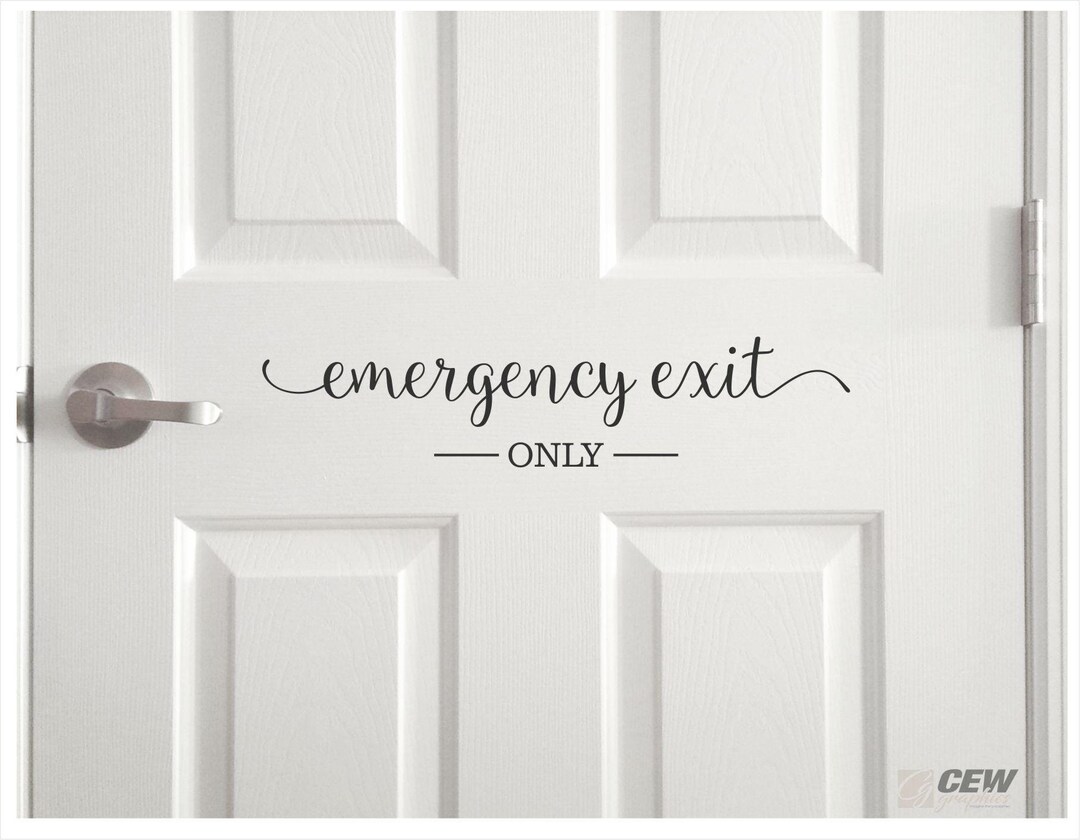 Decorative Emergency Exit Only Door Decal, Stylish Exit Sticker Label ...