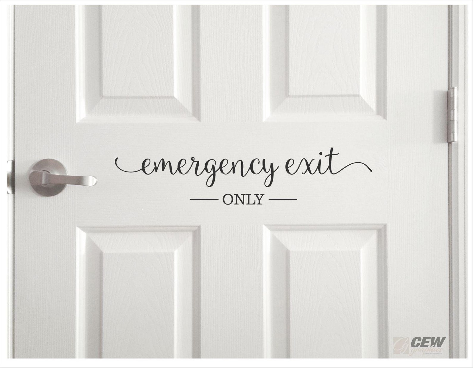 Decorative Emergency Exit Only Door Decal, Stylish Exit Sticker Label ...