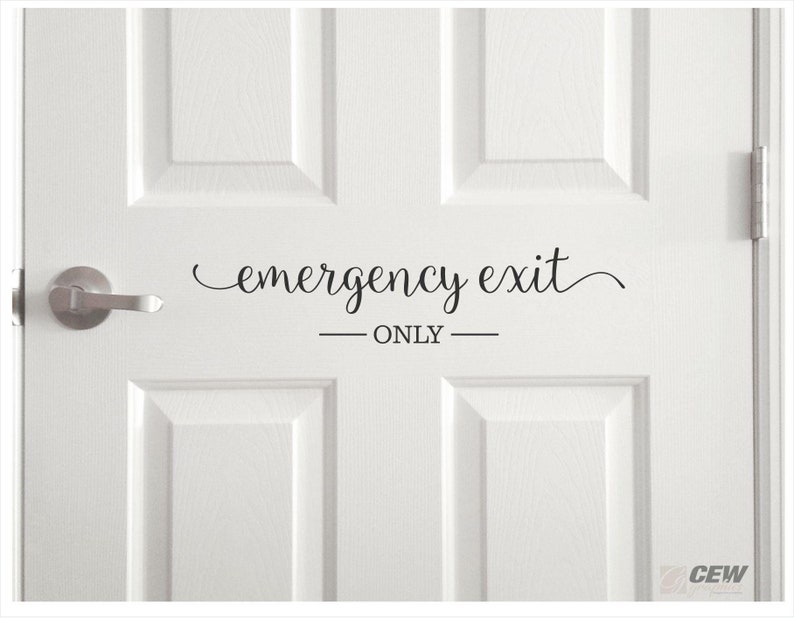 Decorative Emergency Exit Only Door Decal, Stylish Exit Sticker Label ...