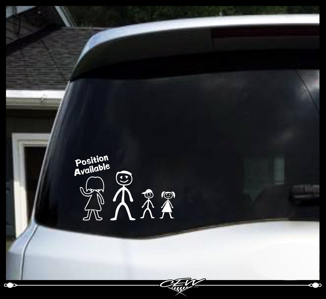 Single Dad Car Vinyl Decal, Funny Stick Figure Family, Wife Position ...