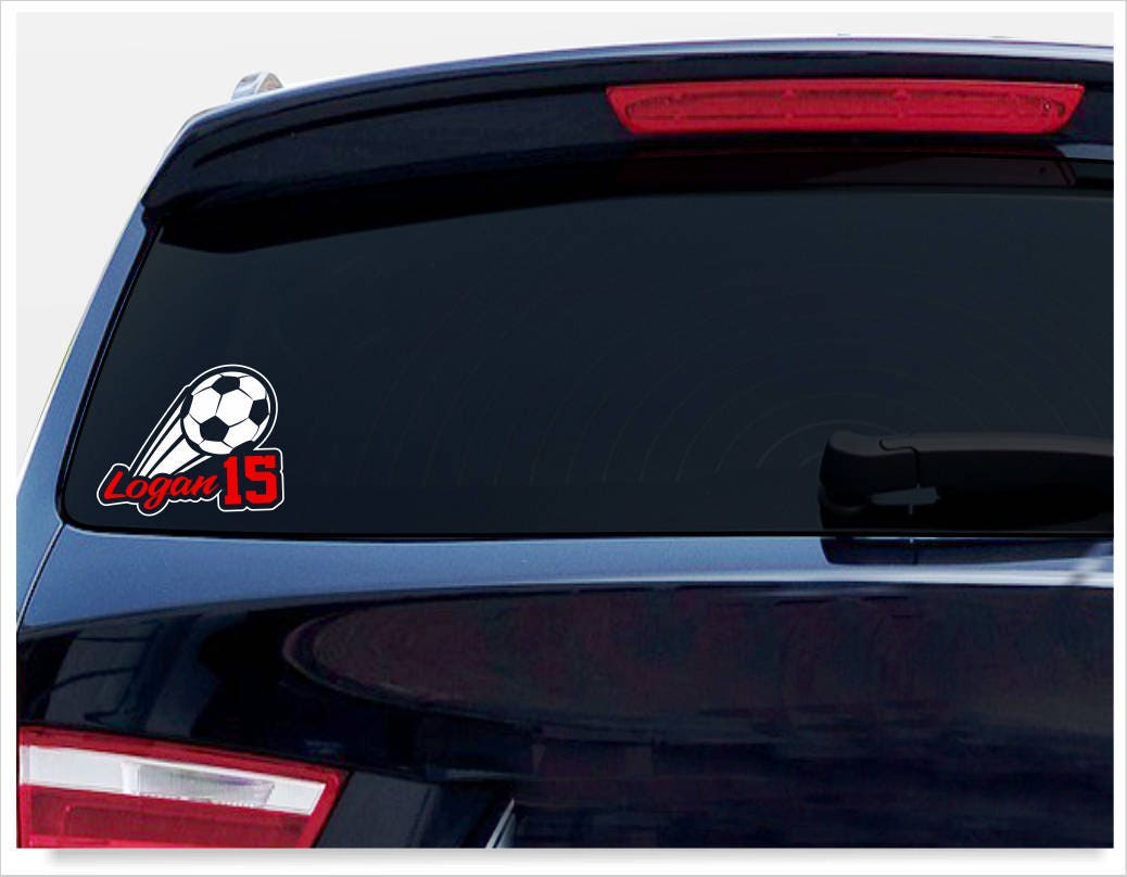 Soccer Decal With Kids Name, Soccer Player Sticker for Car ...