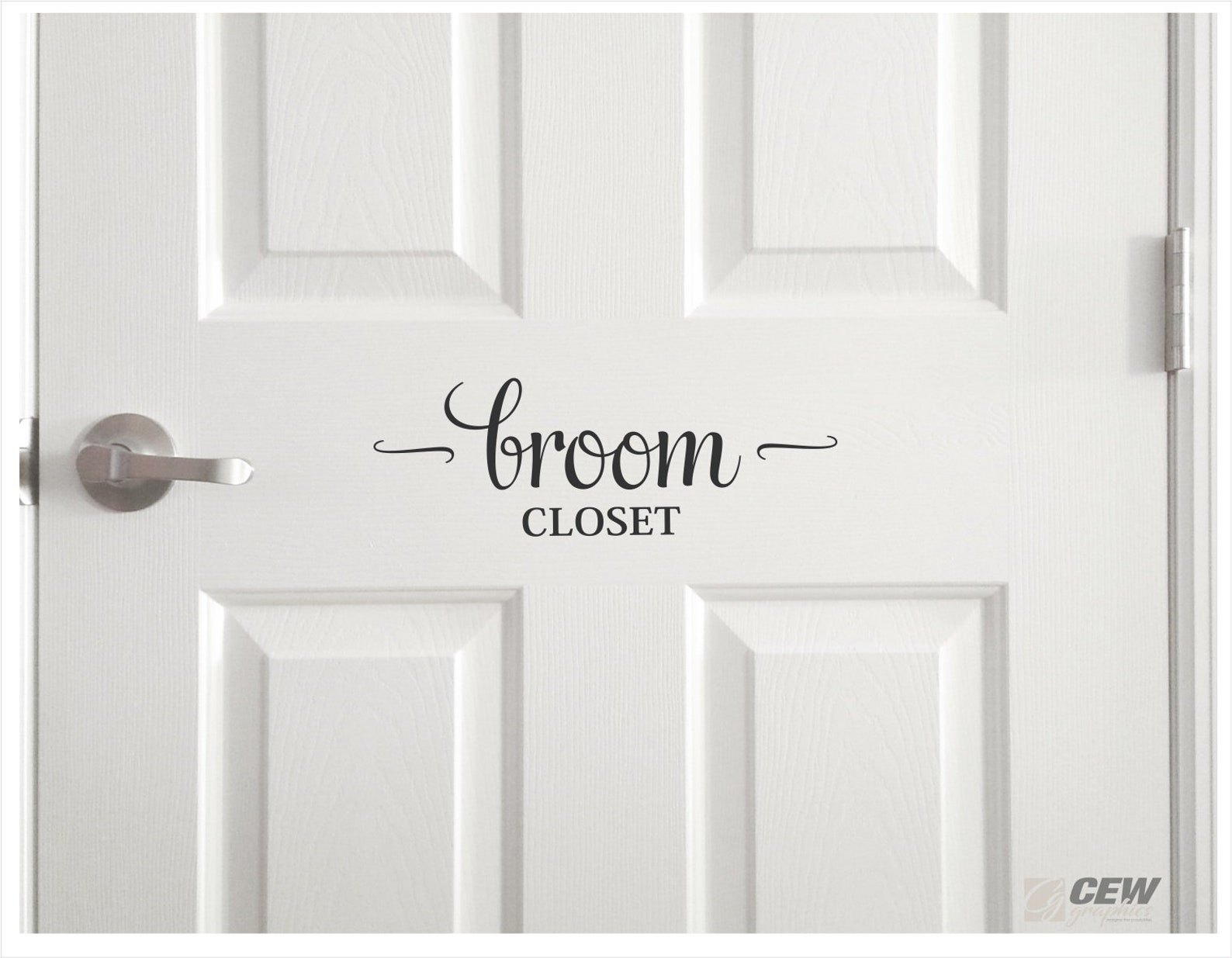Broom Closet Decal, Utility Room Vinyl Decal Door Sticker Quote ...