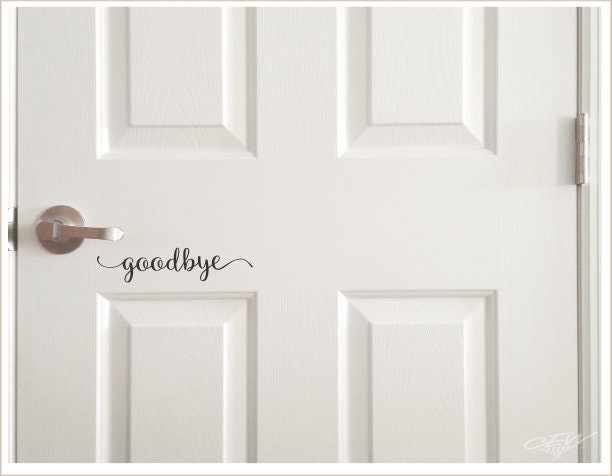 Front Door GOODBYE Decal Cute Goodbye Sticker Greeting for - Etsy