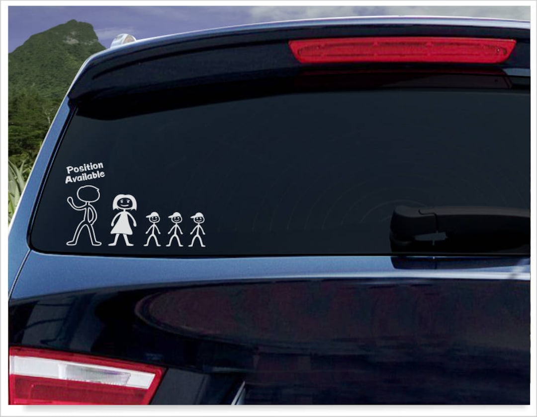 Single Mom Stick Figure Decal, Husband Position Available Car Vinyl ...