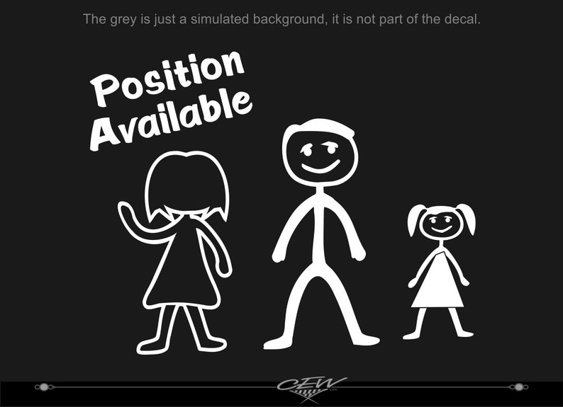 Dad and Daughter Stick Figure Decal, Single Father Car Sticker ...