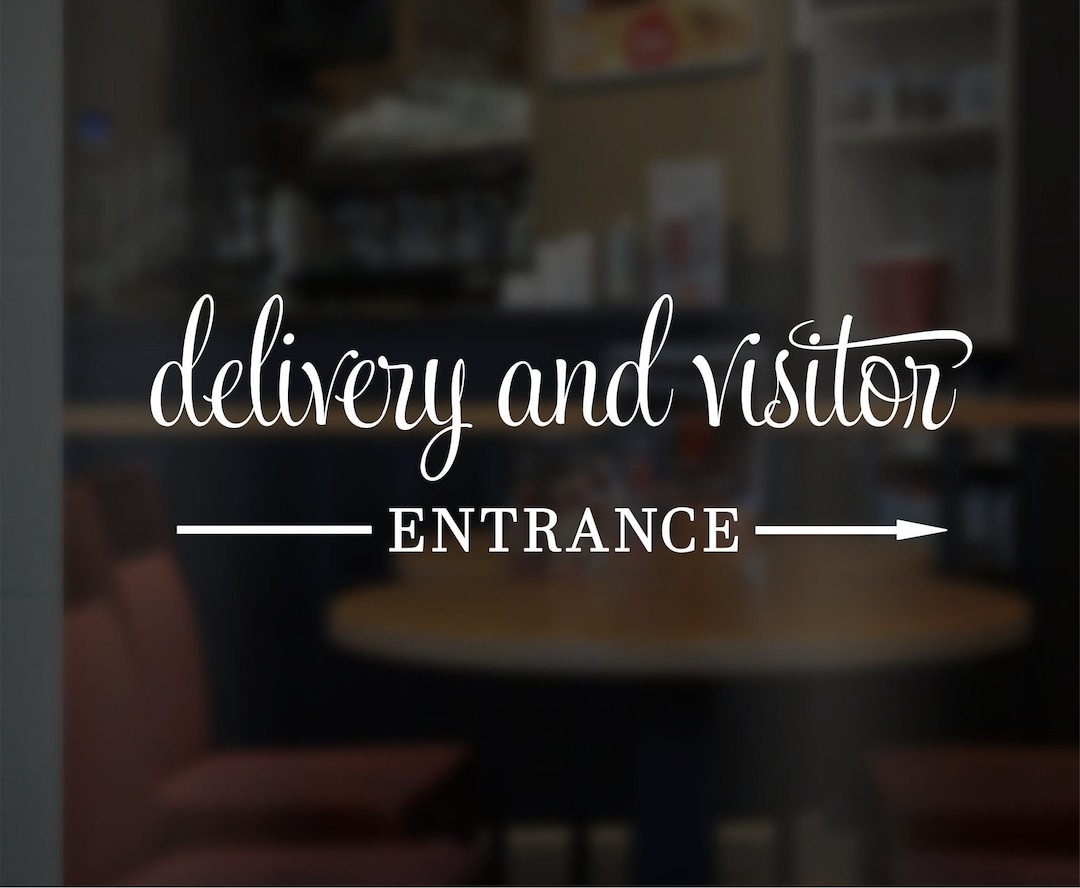 Delivery and Visitor Entrance Decal, Office Building Deliveries Sticker ...