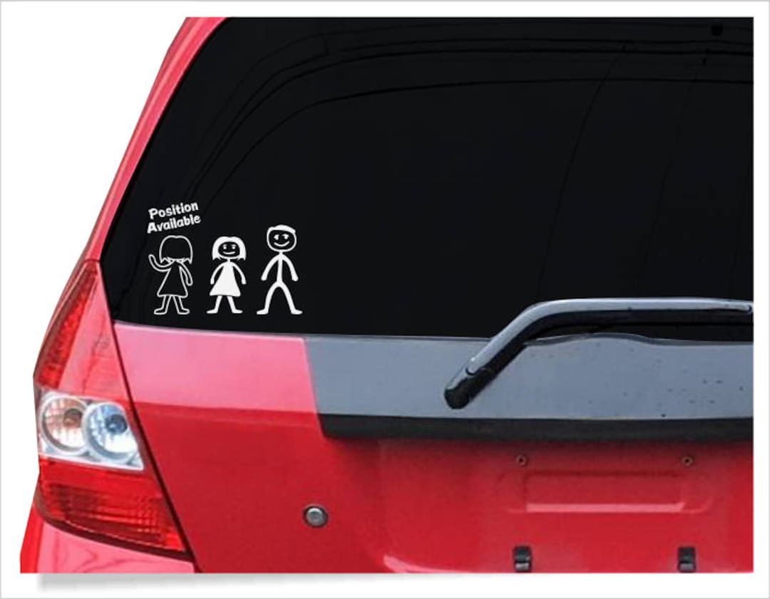 Threesome Couple Decal, Funny Stick Figure Couple Position Available ...