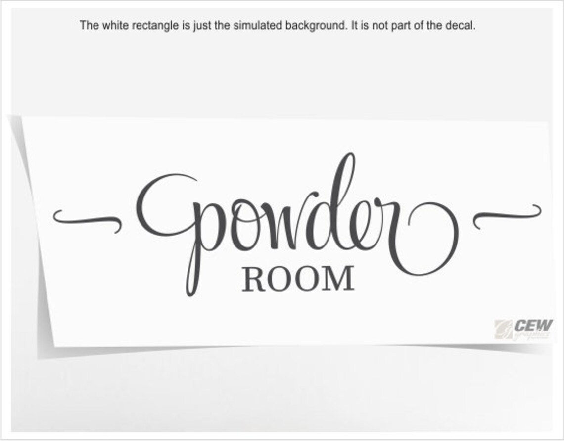 Powder Room Decal Washroom Vinyl Decal Bathroom Door Sticker | Etsy