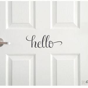 Hello Door Decal Front Door Greeting, Hello Sticker, Welcome to Our ...