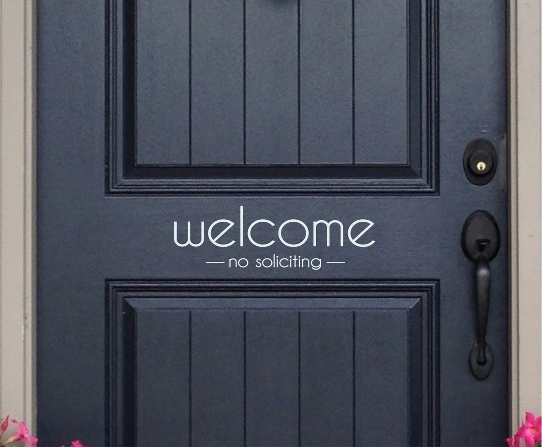 Welcome No Soliciting Decal, Modern Welcome Sticker Greeting, Welcome ...