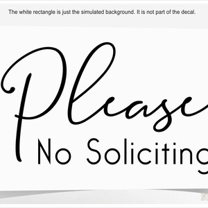 Please No Soliciting Vinyl Decal - No Solicitors Front Door Sticker ...