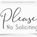 Please No Soliciting Vinyl Decal No Solicitors Front Door Sticker ...