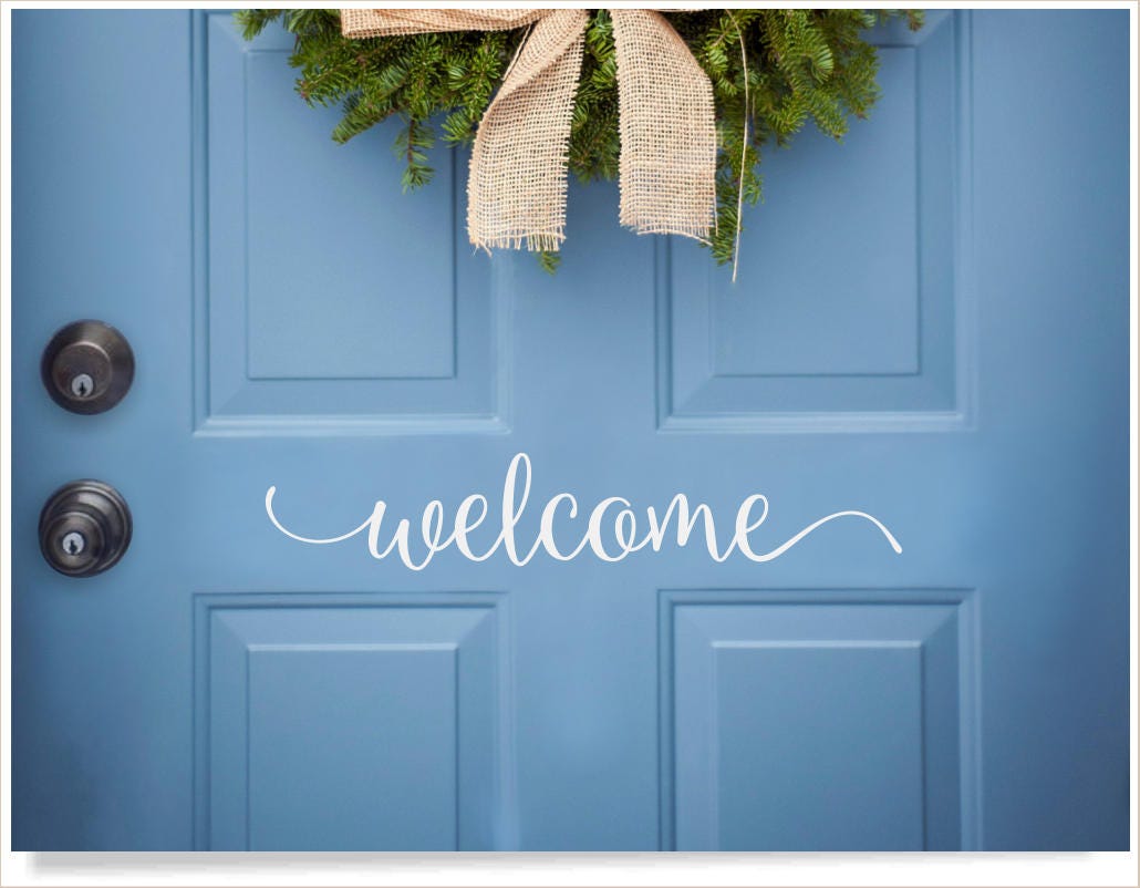Front Door Welcome Decal Cute Welcome Sticker Greeting for - Etsy