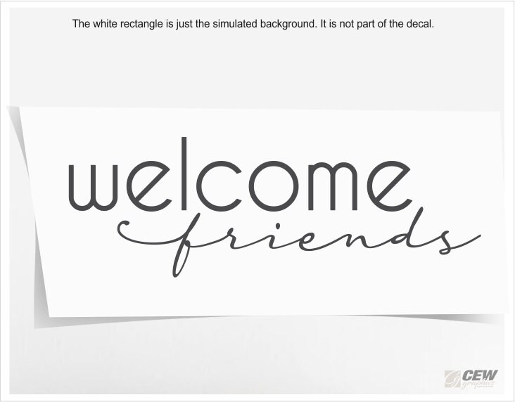 Welcome Friends Decal Modern Welcome Sticker Greeting - Etsy