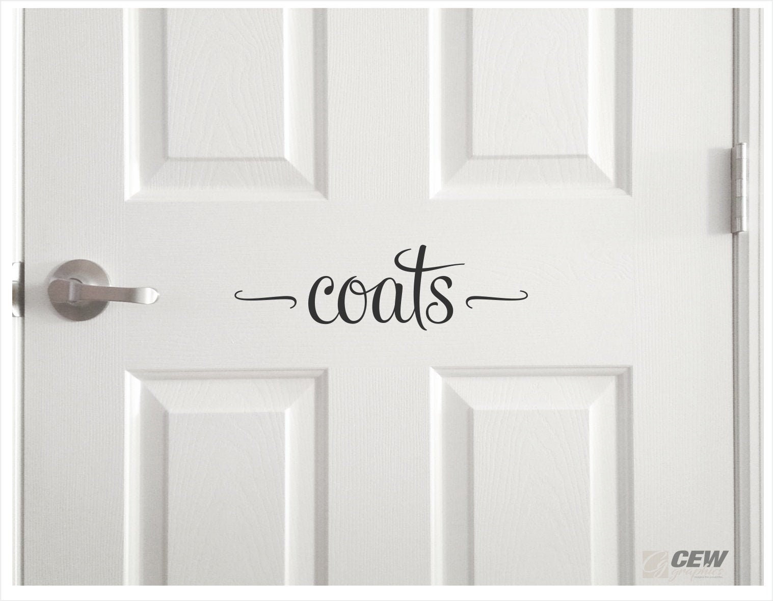 Coat Room Decal, Coat Closet Vinyl Decal Door Sticker Quote, Stylish ...
