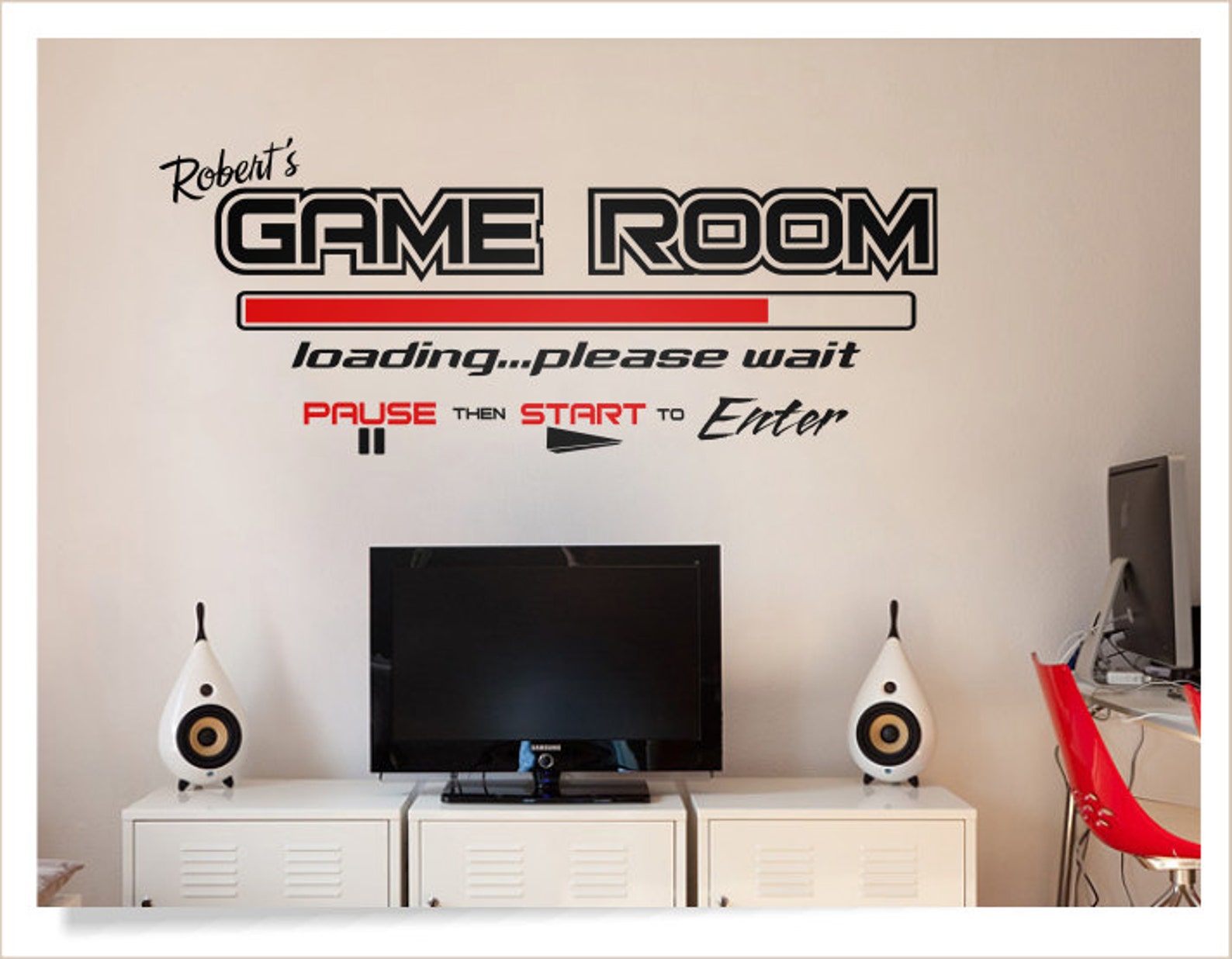 Gamer Wall Vinyl Decal, Game Room Decal, Video Game Wall Art ...