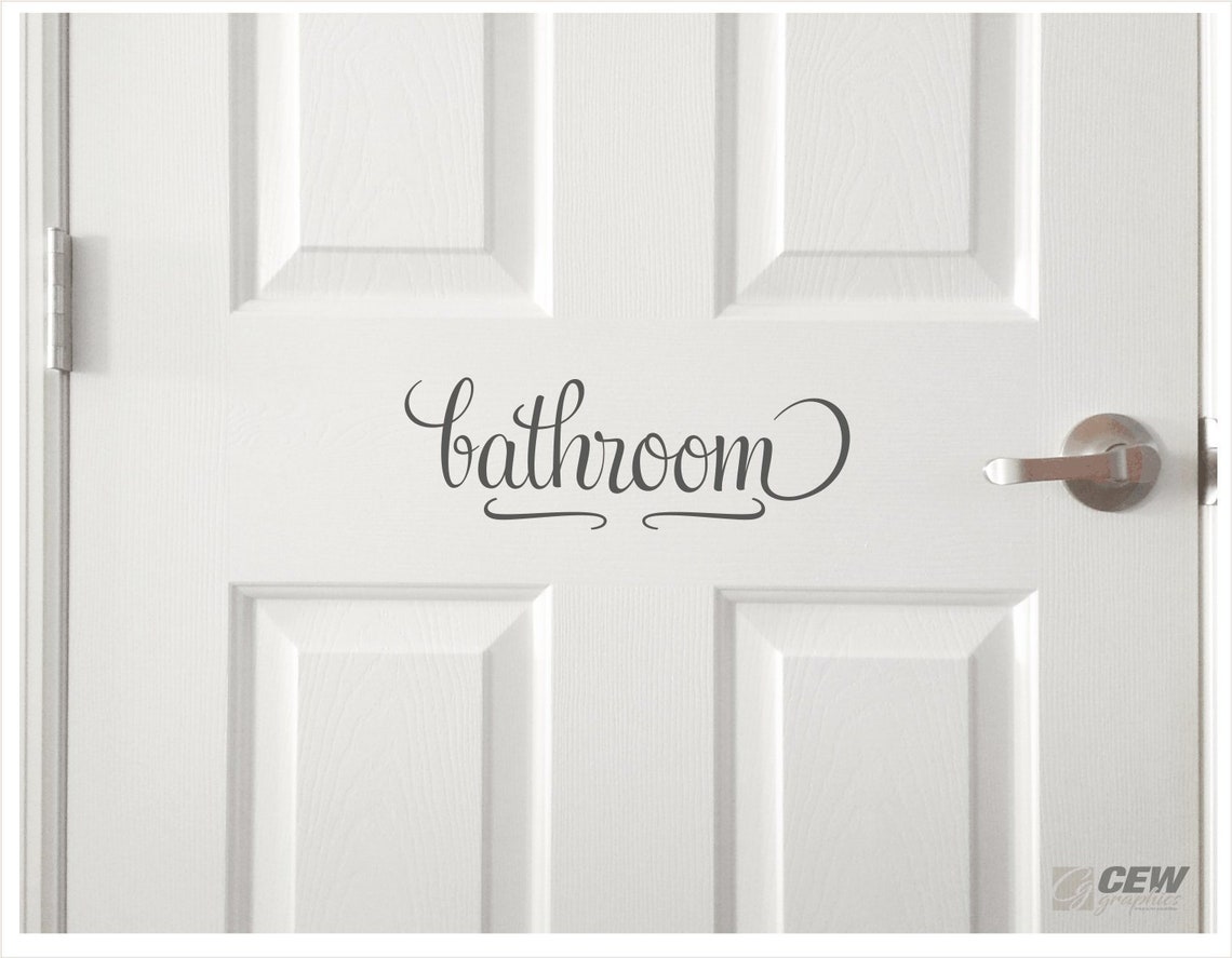 Bathroom Decal Washroom Vinyl Decal Bathroom Door Sticker - Etsy