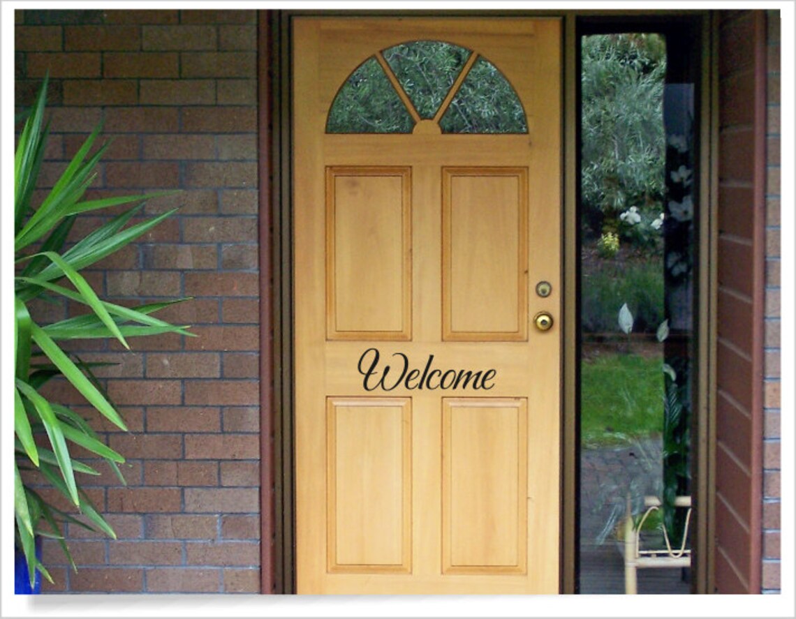Welcome Front Door Decal House Door Greeting Unique Door - Etsy