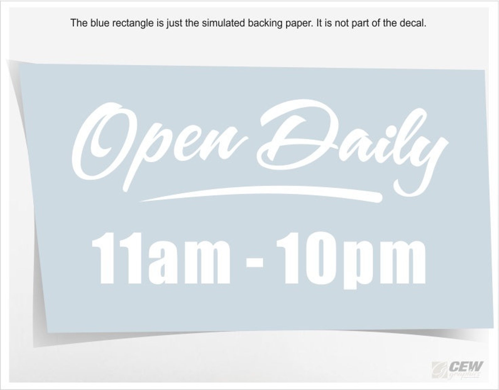Open Daily Store Hours Decal, Hours of Operation Sticker, Business ...