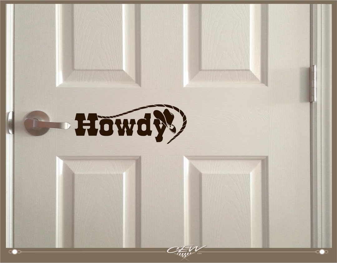 Home Front Door Decal, Howdy Door Quote, Greeting for Home, Hello Vinyl ...