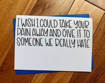 Funny Sympathy Card | Etsy