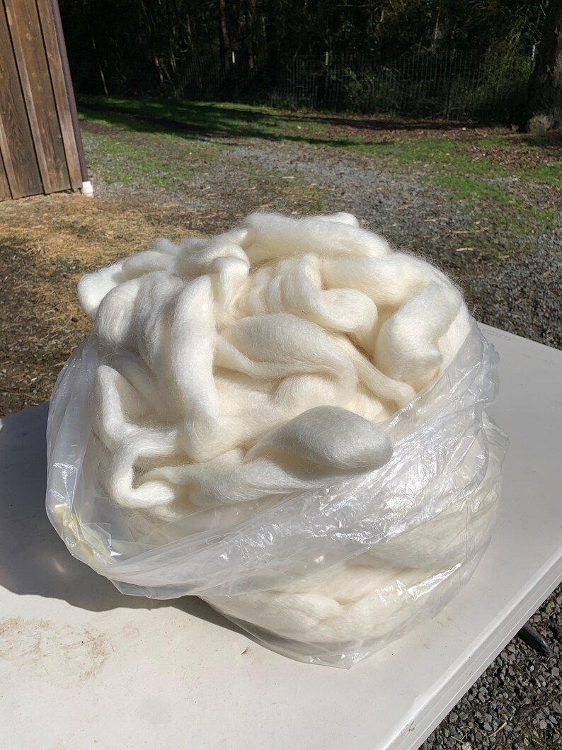 4oz of Wensleydale White Wool Craft Roving - Etsy