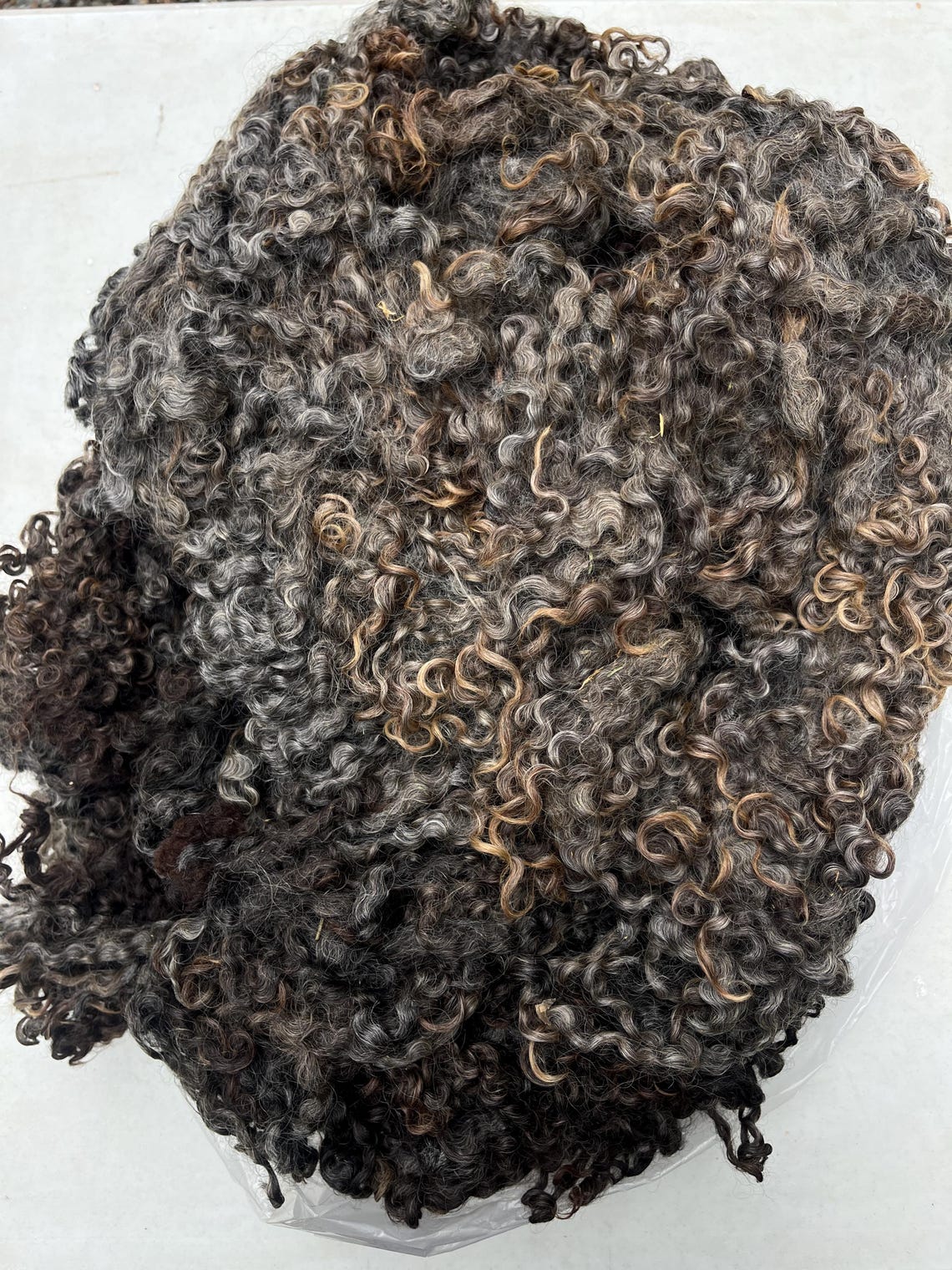 Holly #683 - 6.5lb Wensleydale Raw Fleece Natural Charcoal Wool Fiber ...