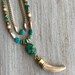 Tusk Necklace, Boho Necklace, Semi-precious Beads, Turquoise, Jasper ...
