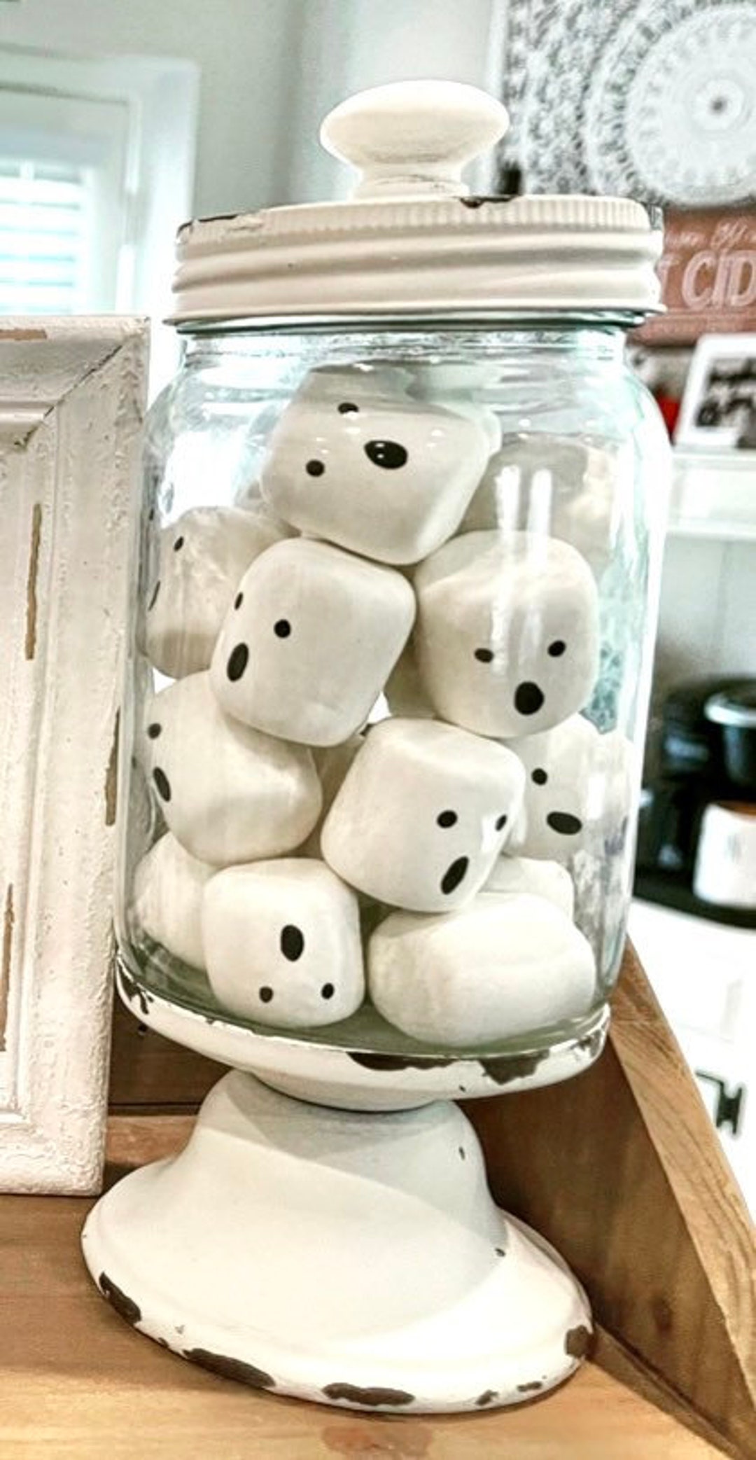 Set of 9 Medium Size Faux Ghost Halloween Marshmallows in Bag - Etsy