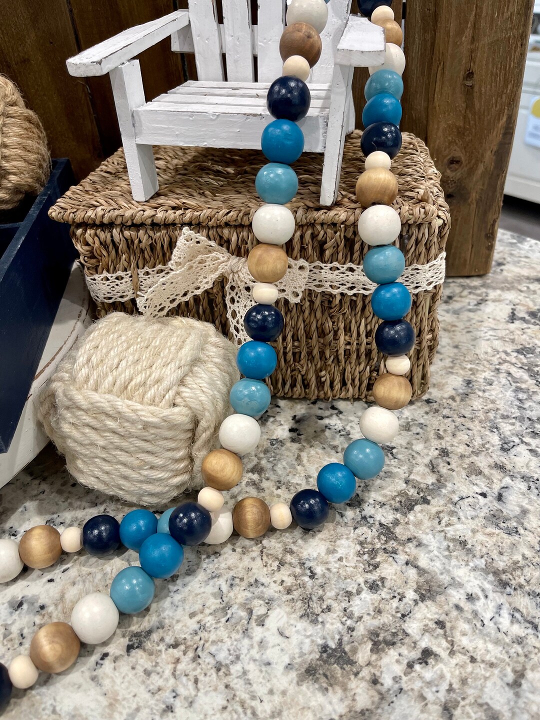 Lake Life Rustic Summer Wood Bead Garland - Etsy